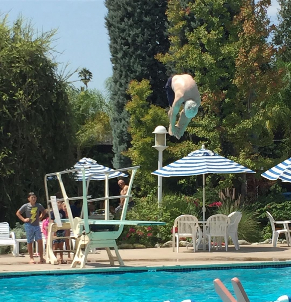 Forward in pike position